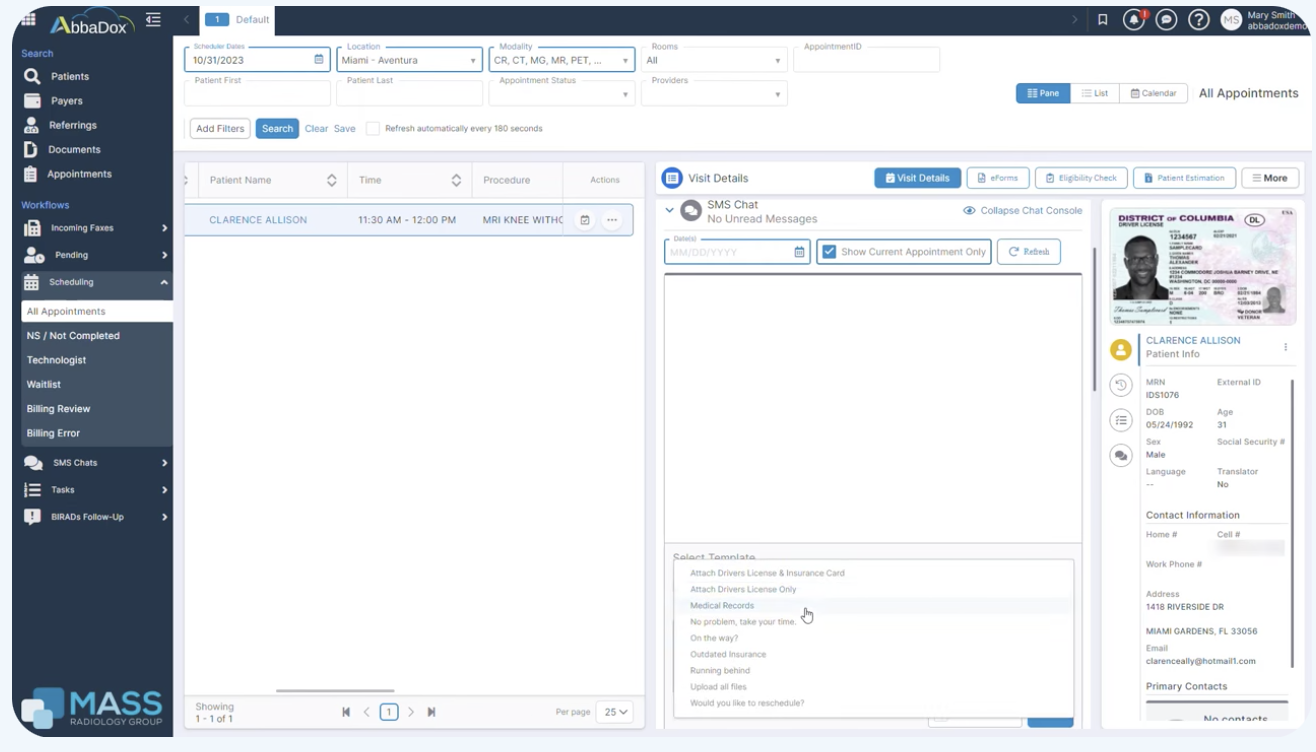 Radiology Pre-Registration
